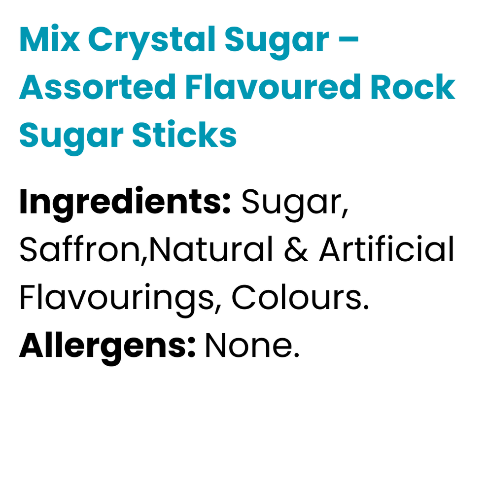 Mix Crystal Sugar – Assorted Flavoured Rock Sugar Sticks – Chamoy Guys Uk